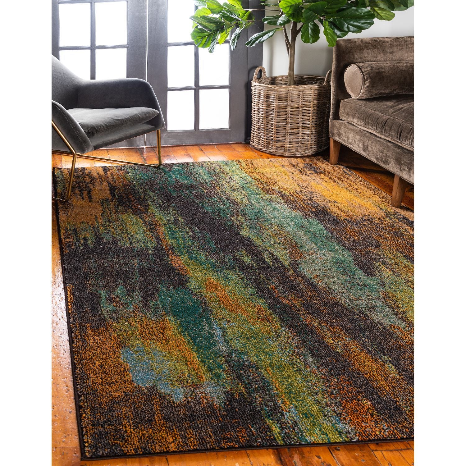 Unique Loom Lilly Jardin BAR011MLT Multi Rug – Rugs Done Right