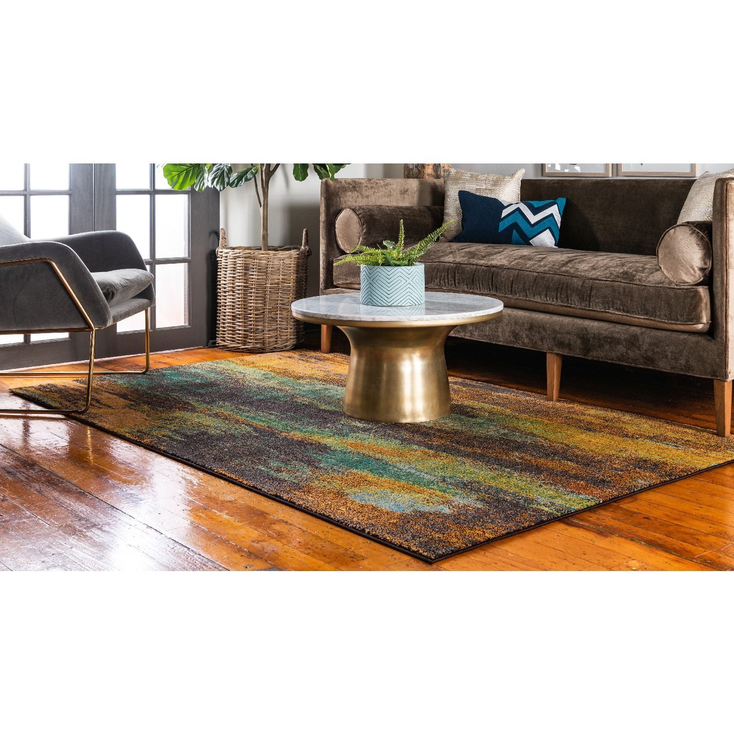 Unique Loom Lilly Jardin BAR011MLT Multi Rug – Rugs Done Right