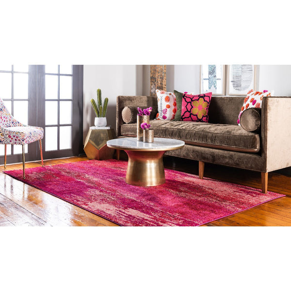 Unique Loom Lilly Jardin BAR011PIN Pink Rug – Rugs Done Right