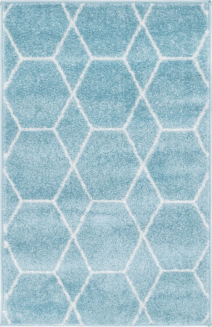 Unique Loom Geometric Trellis Frieze TRF002LBL Light Blue Rug – Rugs ...