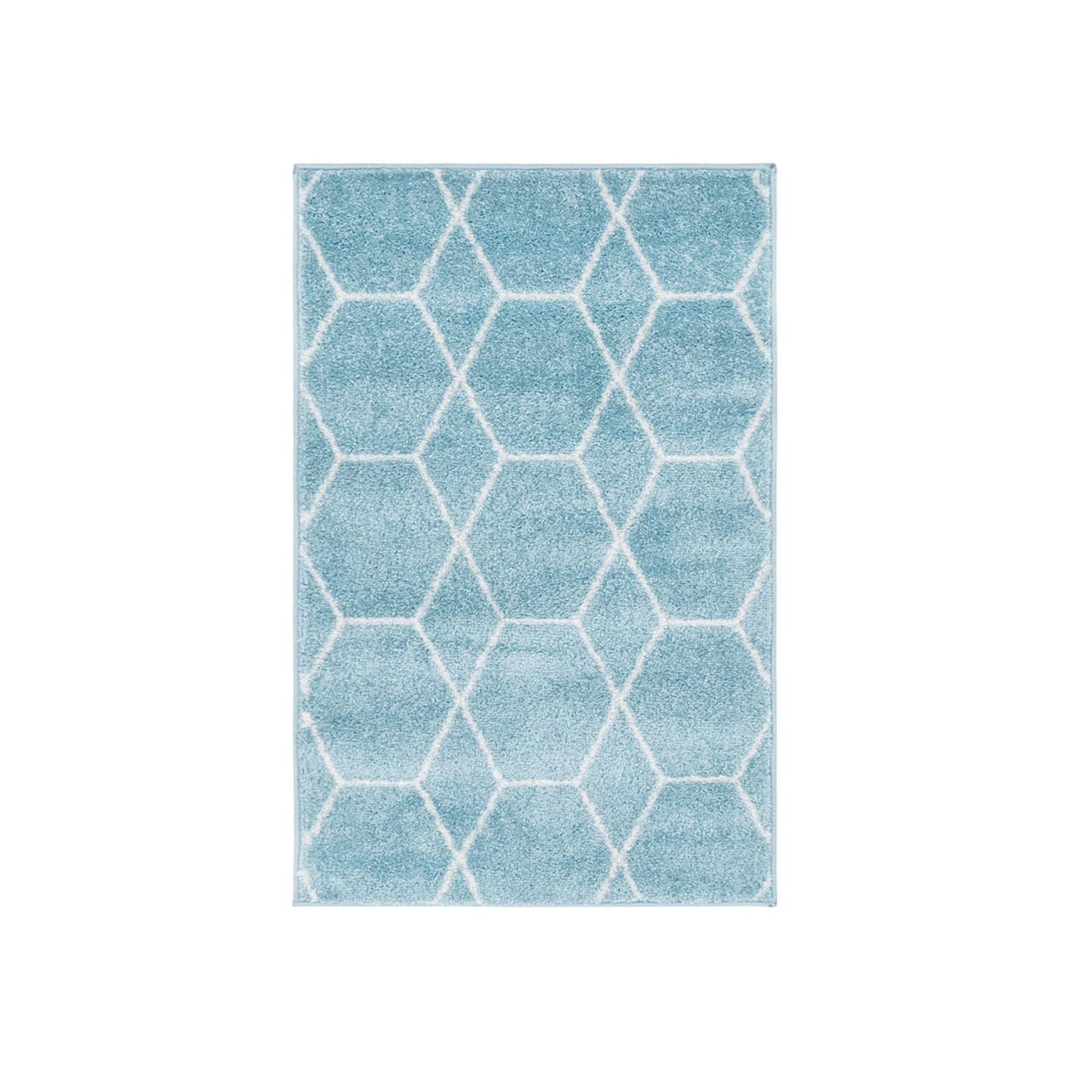 Unique Loom Geometric Trellis Frieze TRF002LBL Light Blue Rug – Rugs ...