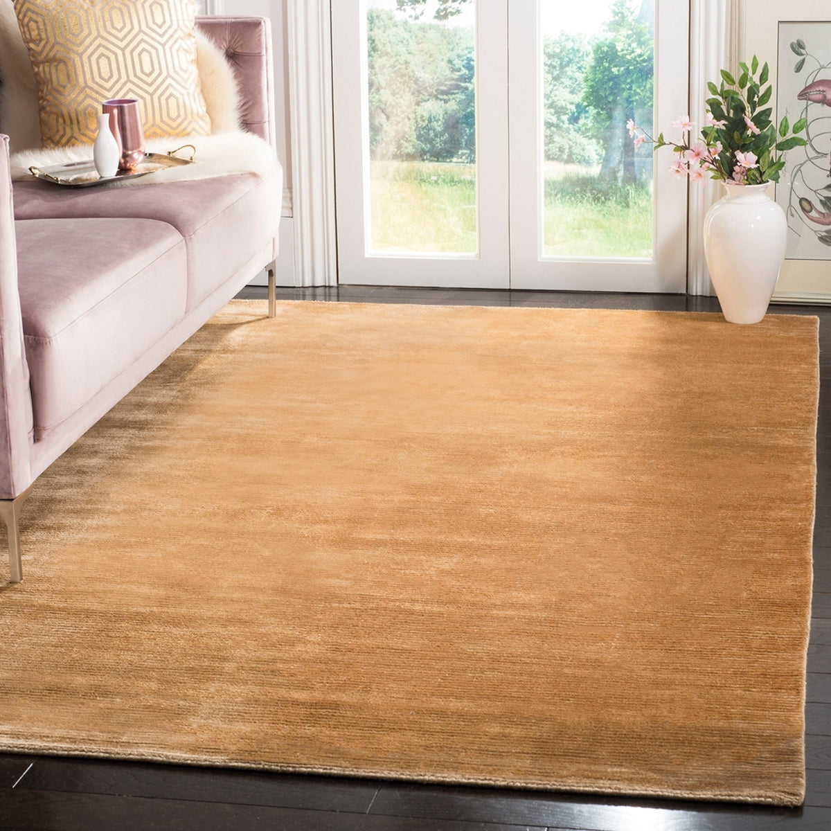 Gold | Solid Contemporary Area Rug | Rugs Done Right