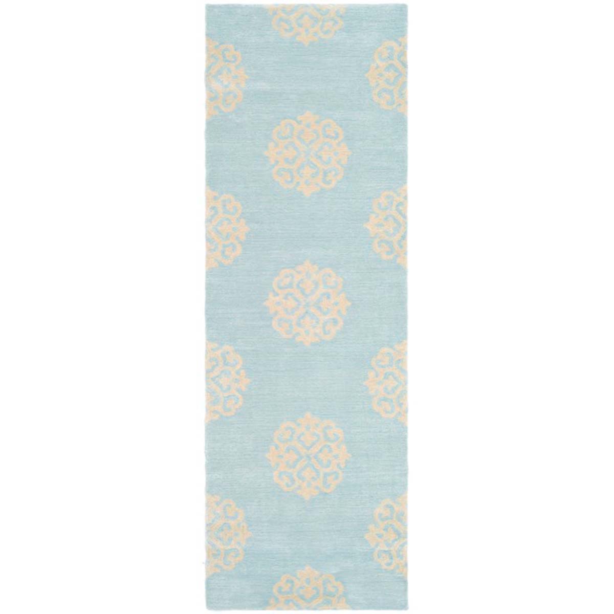 Light Blue Rug with Cream Accents | Mid-Century Modern Rug | Clearance ...