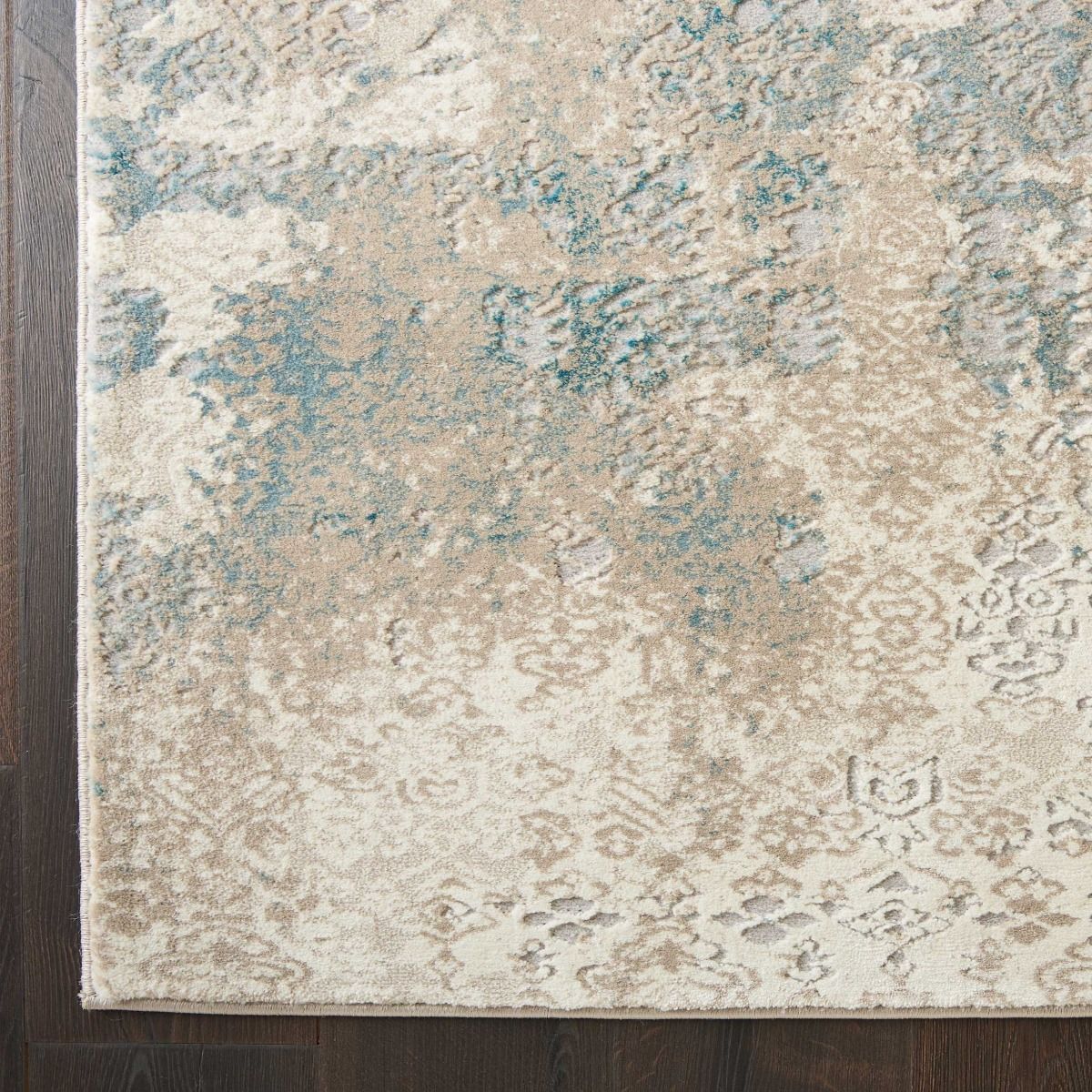 Nourison Sale Karma KRM07 Ivory/Light Blue Rug – Rugs Done Right