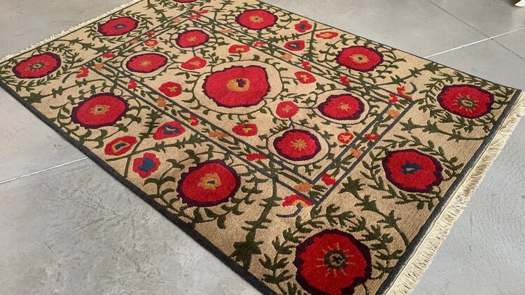 Tibet Rug Company 60 CT POPPIES Beige Rug – Rugs Done Right