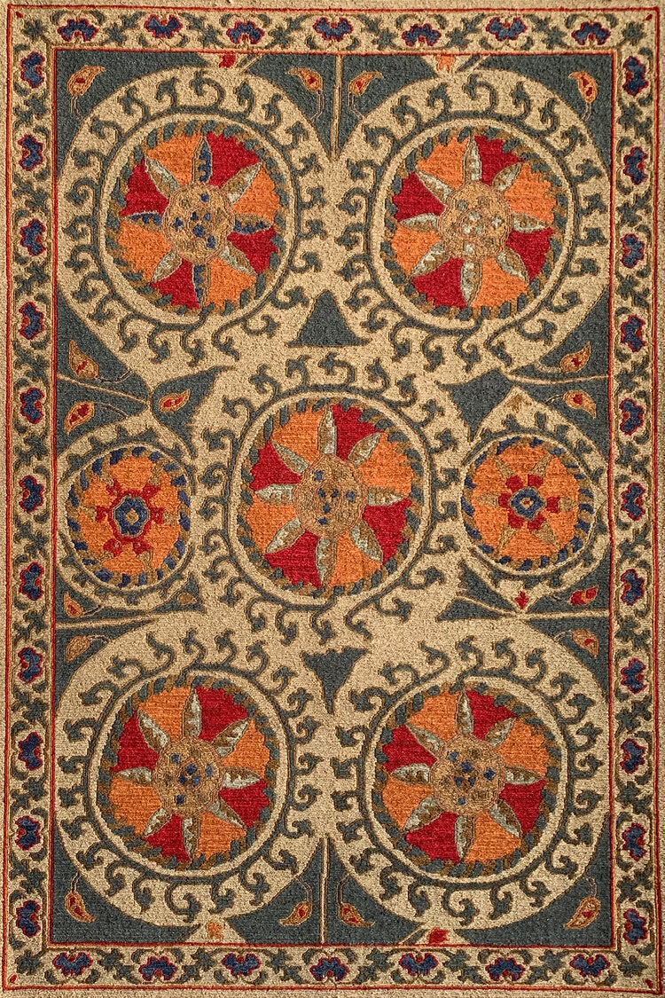 Tibet Rug Company Suzani Sun Palace SUZANI3 Sand Rug – Rugs Done Right